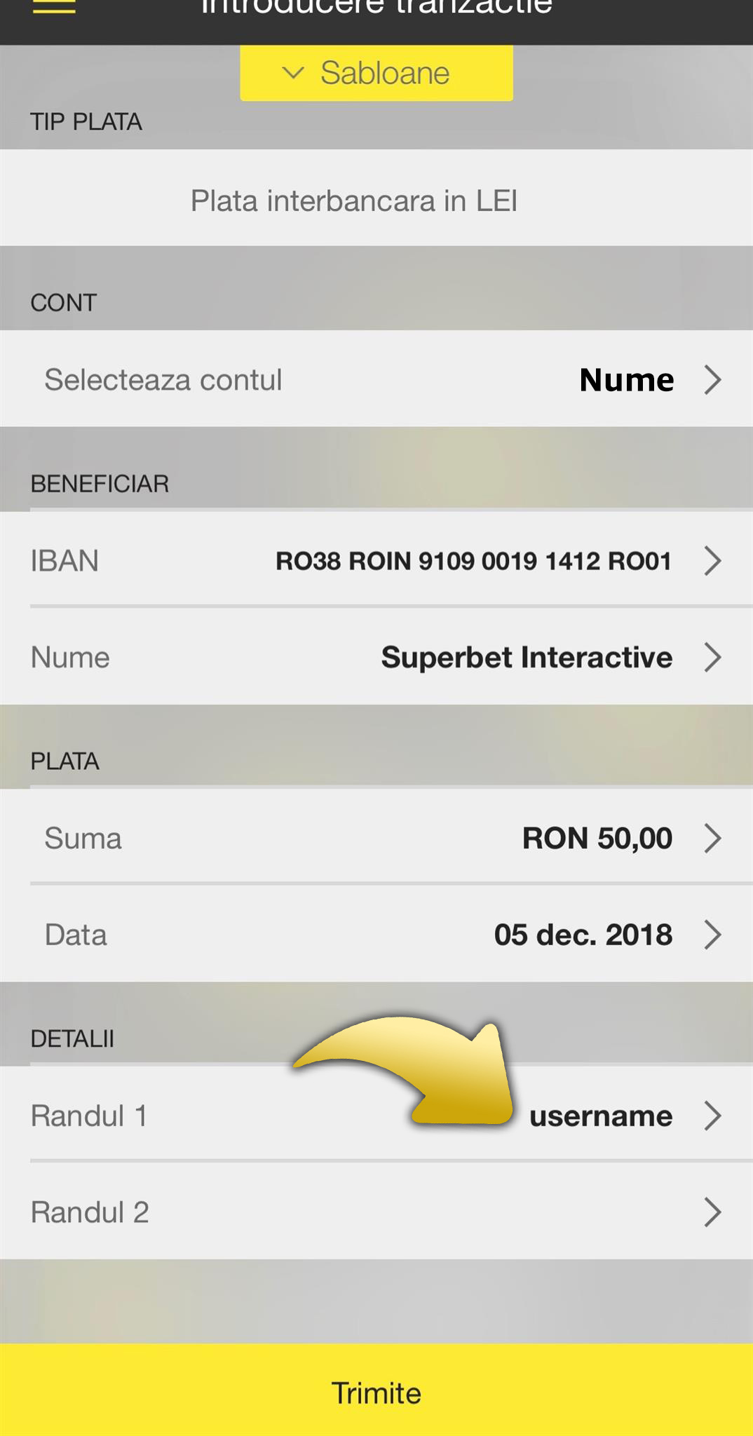 Depunere prin Transfer bancar – Superbet