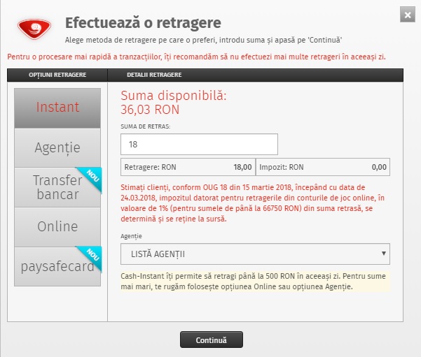 Retragere prin Card bancar – Superbet
